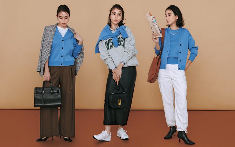 おすすめはシュッと見えるVネック！「きれい色カーディガン」の着回しサンプル3 | Oggi.jp