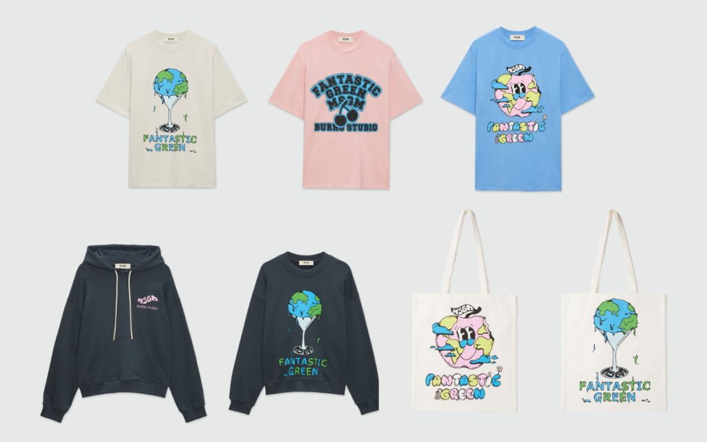 MSGMとBurro Studioがコラボ、カラフルポップなイラストを描いたサステナブルなウェア＆バッグ | Oggi.jp